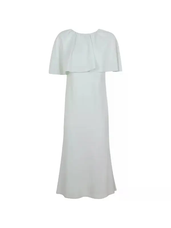 Roland Mouret Cape-overlay Gathered-neck Dress - Neutrals