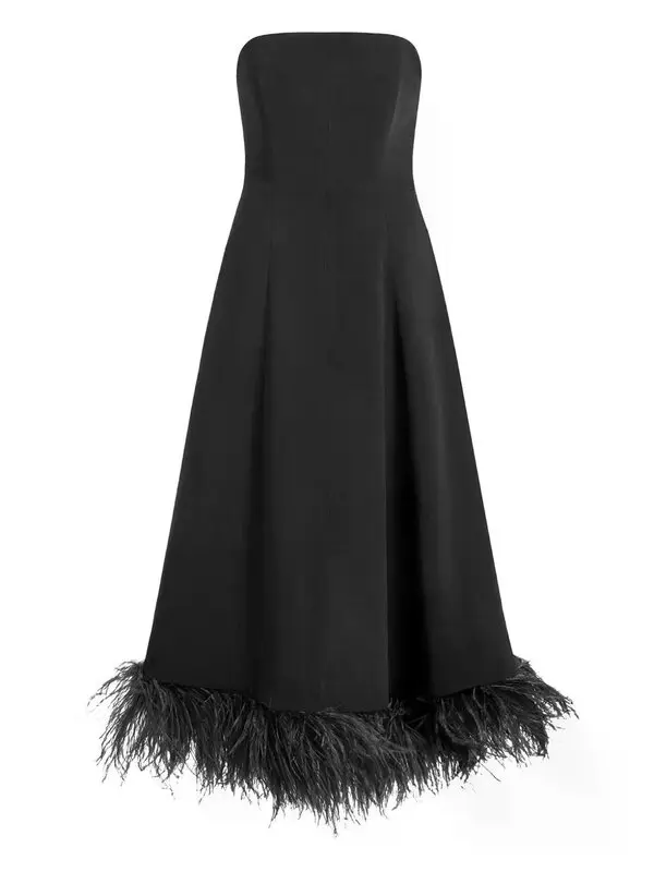 16Arlington Gioele Feather-trim Midi Dress
