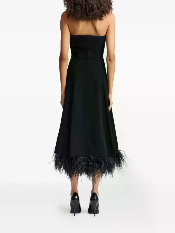 16Arlington Gioele Feather-trim Midi Dress