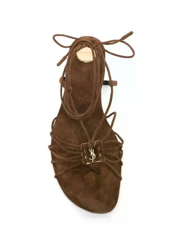 Saint Laurent Babylone Strappy Sandals - Brown