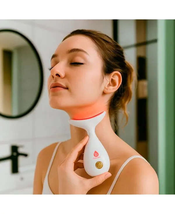 PURSONIC Led Light Therapy Neck And Face Sculpting Wand - White