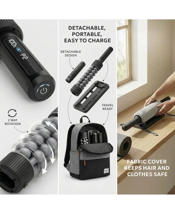 MIKO Swift Hands-free Rolling Percussive Massager For Muscle Recovery - No Color