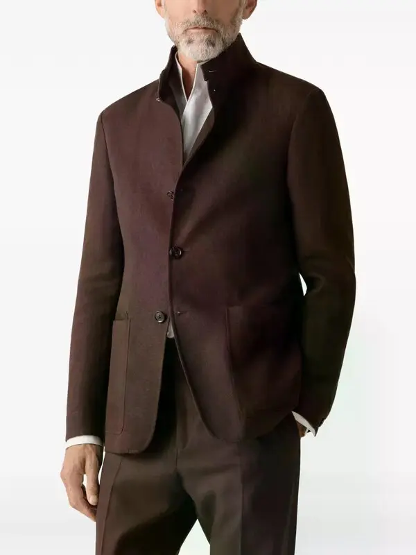 Zegna Il Conte Oasi Lino Buttoned Jacket