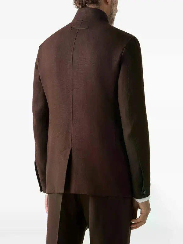 Zegna Il Conte Oasi Lino Buttoned Jacket