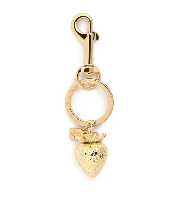 Harrods Strawberry Keyring - Gold