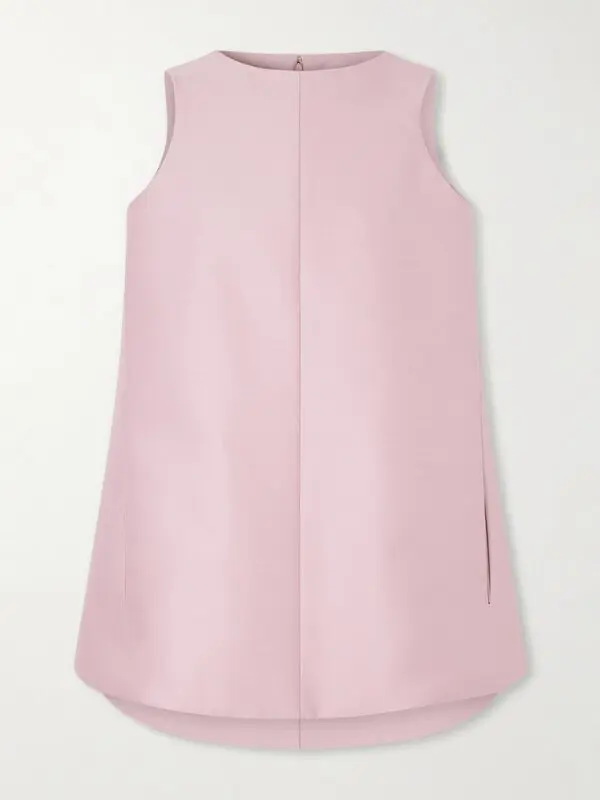 Balenciaga Sack Wool And Silk-blend Cady Mini Dress - Pink