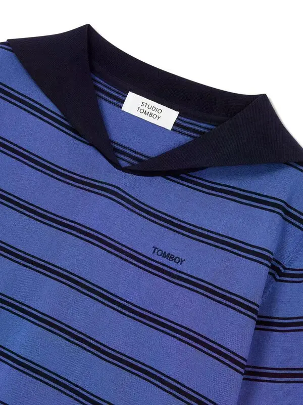 STUDIO TOMBOY Striped Sailor-collar T-shirt