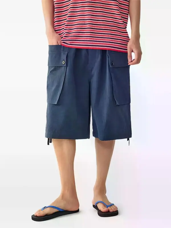STUDIO TOMBOY Drawstring-waist Cargo Shorts - Blue
