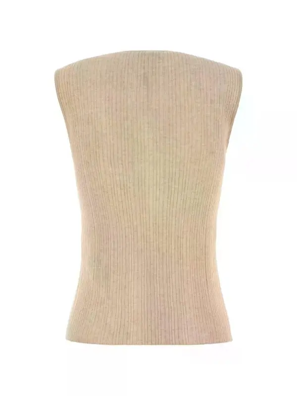 Maison Kitsuné Ribbed-knit Top With Fox Patch