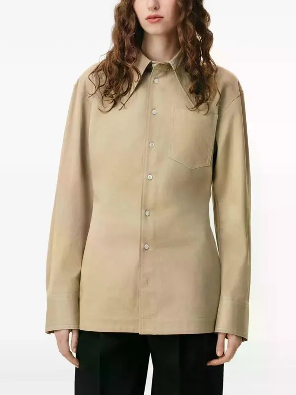 AMI Paris Cotton Fitted Shirt With Sharp Collar