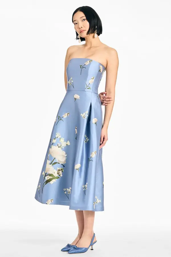 Sachin & Babi Shay Tea-length Gown - Twilight Roses