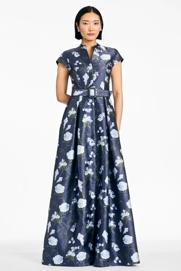 Sachin & Babi Marta Floral Print Gown - Glacial Bouquet