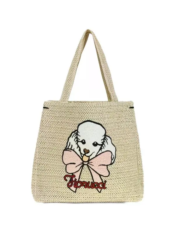 Fiorucci Raffia Poodle Tote Bag - Neutrals