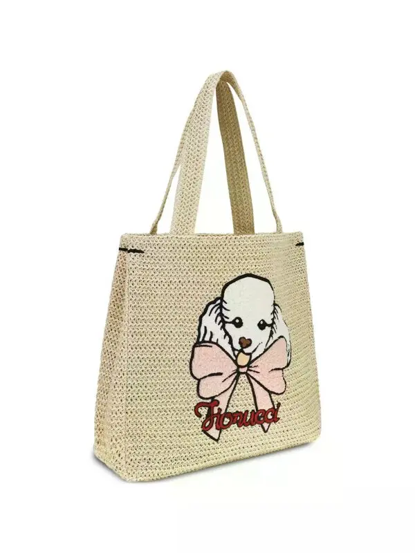 Fiorucci Raffia Poodle Tote Bag