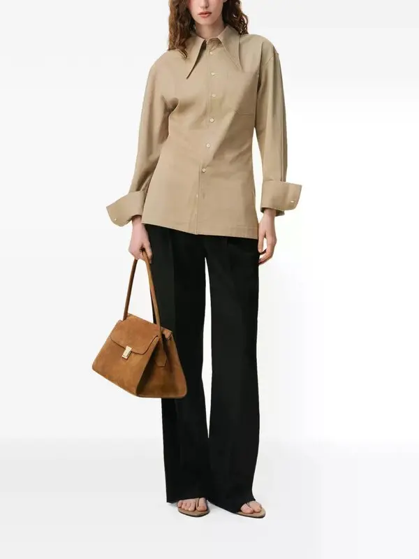 AMI Paris Cotton Fitted Shirt With Sharp Collar