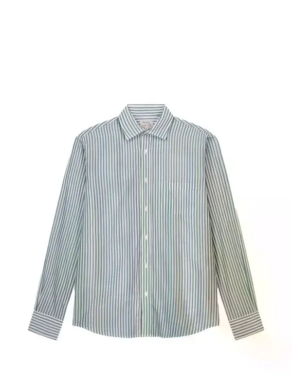 Hartford Paul Striped Chest-pocket Shirt - Blue
