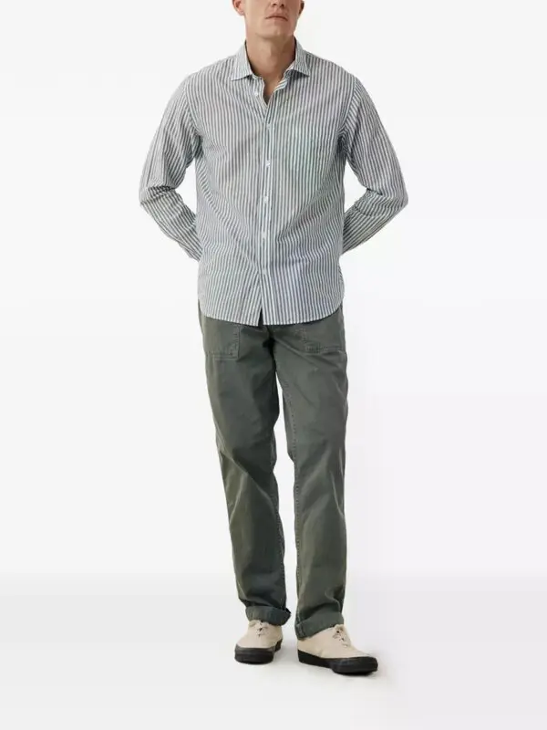 Hartford Paul Striped Chest-pocket Shirt - Blue