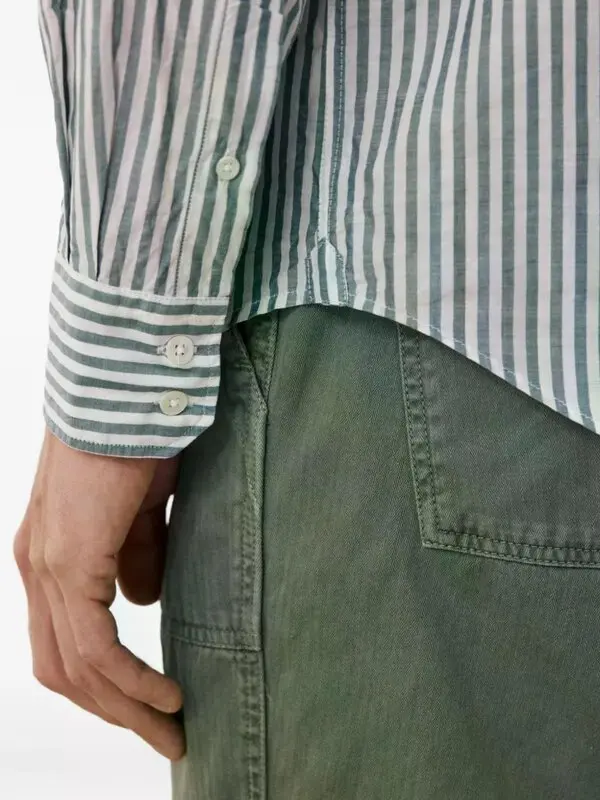 Hartford Paul Striped Chest-pocket Shirt - Blue