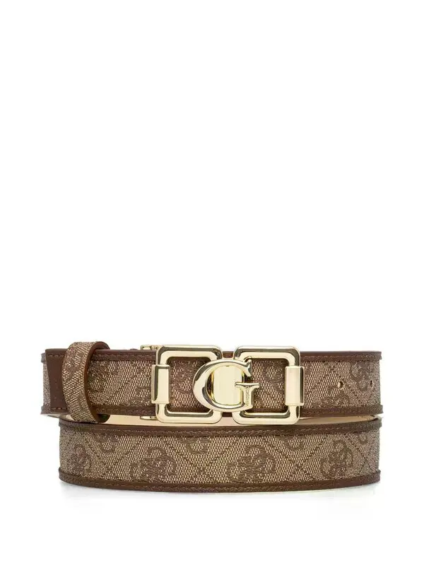 Guess Logo Buckle Pattern Belt - Neutrals