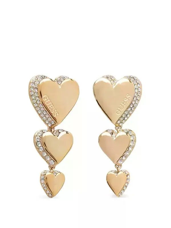 Guess Heart-motif Drop Earrings - Gold
