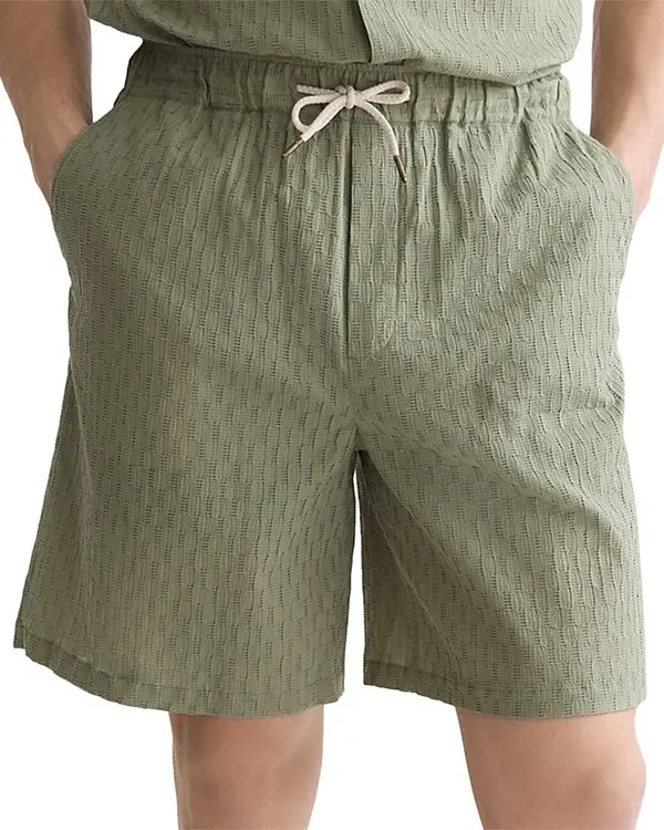 Scotch & Soda Jacquard Seersucker Bermuda Shorts - Oil Green