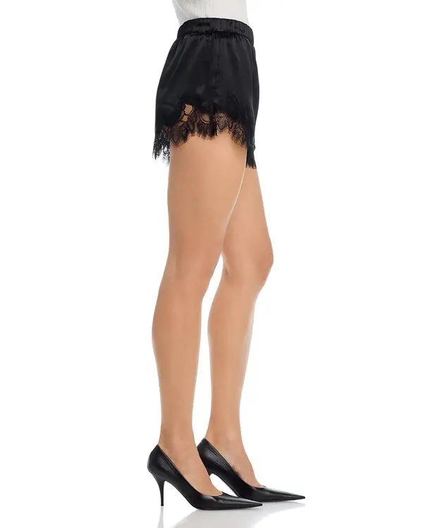 L'Agence Joy Silk Lace Trim Shorts