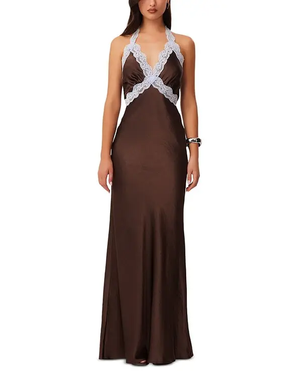 SNDYS Tonya Slip Maxi Dress - Chocolate