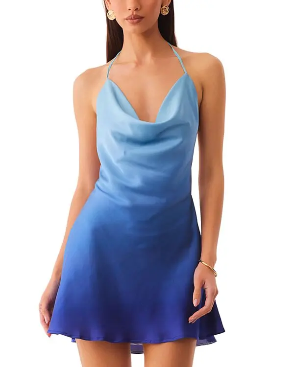 SNDYS Katrina Cowl Mini Dress - Blue Ombre
