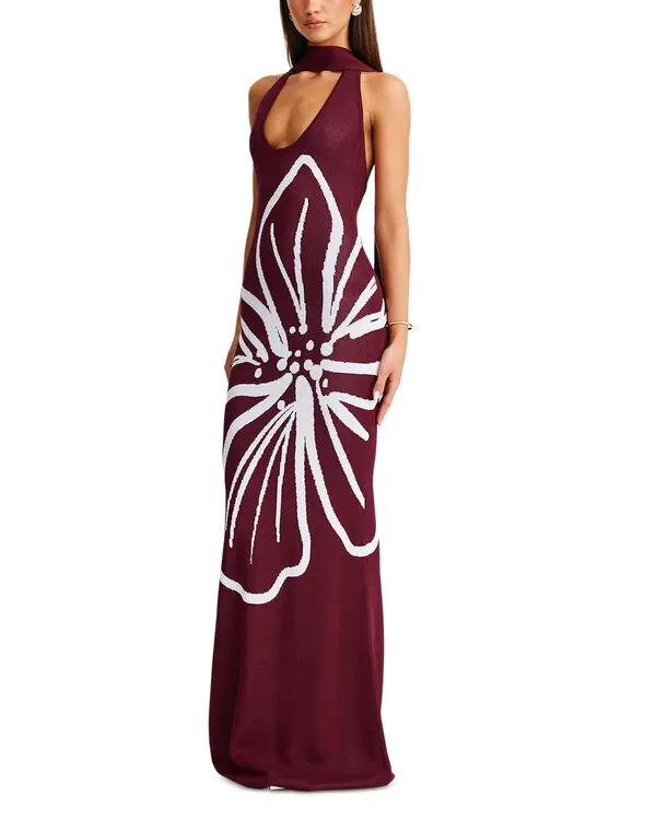 SNDYS. Jemima Halter Neck Maxi Dress