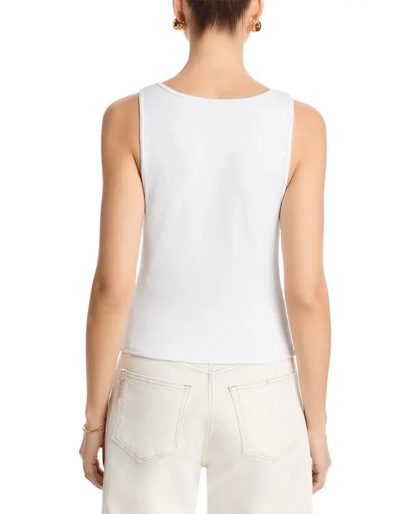Paige Bali Ribbed Tank Top - White