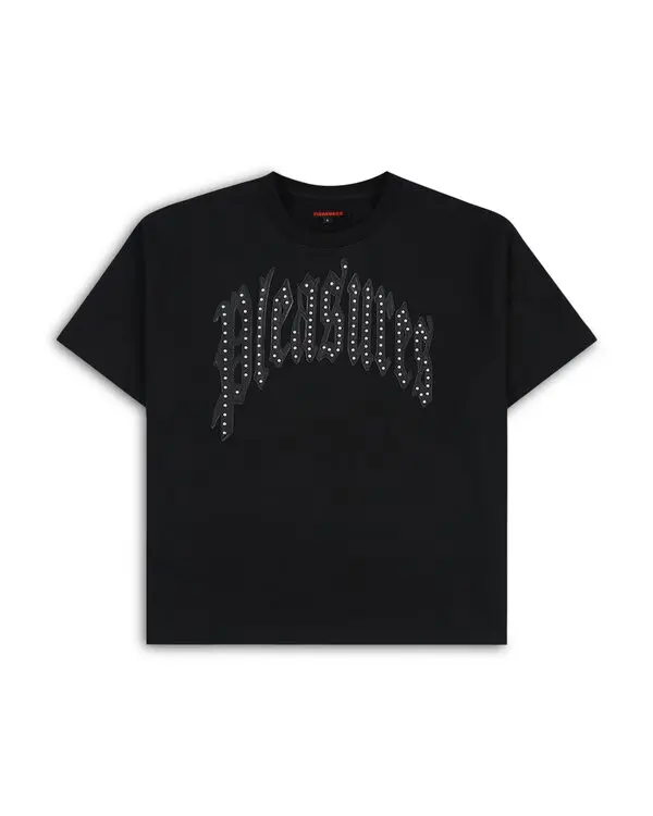 PLEASURES Stud Logo Crewneck T-shirt