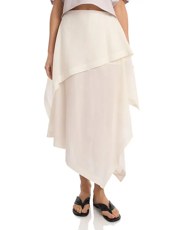 Issey Miyake All Squares Asymmetrical Skirt - White