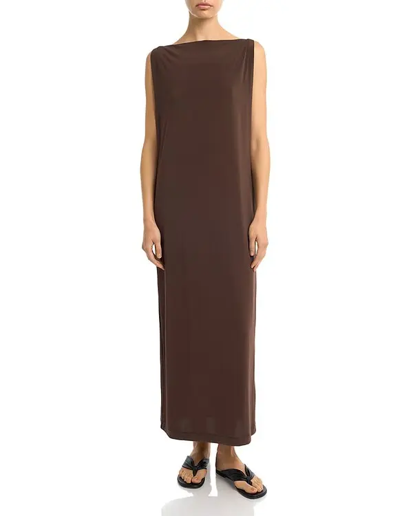 Issey Miyake Drape Jersey Dress - Dark Brown