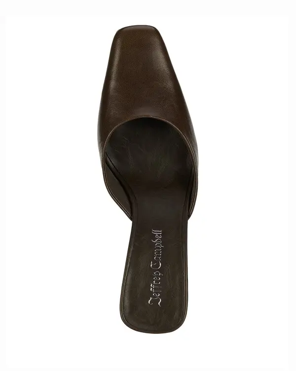 Jeffrey Campbell Leather Mule Pumps - Coffee