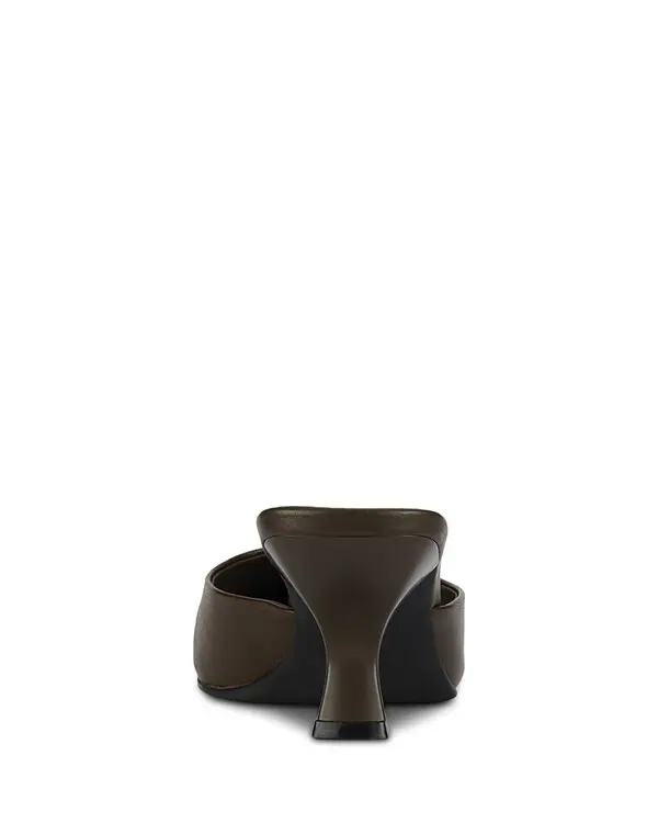 Jeffrey Campbell Leather Mule Pumps - Coffee