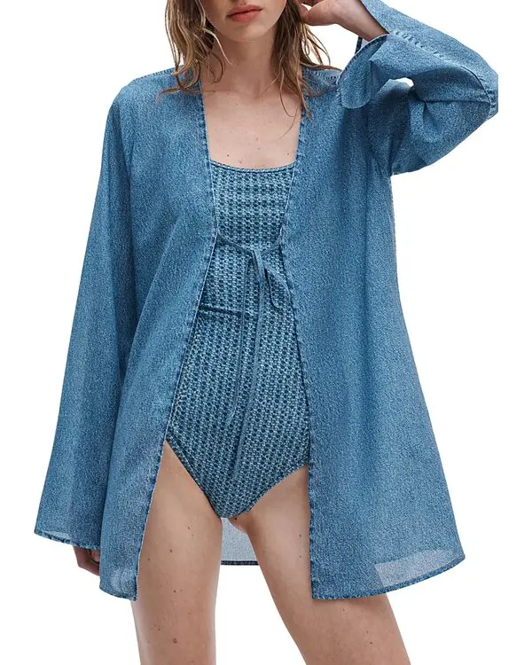 Rag & Bone Rb Miramar Crinkled Swim Cover-up Top - Minet