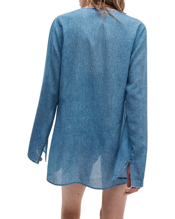 Rag & Bone Rb Miramar Crinkled Swim Cover-up Top