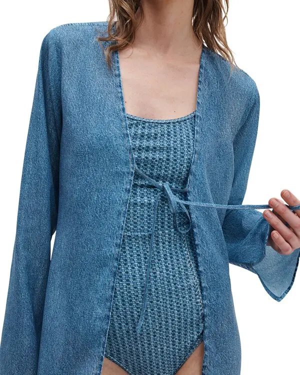 Rag & Bone Rb Miramar Crinkled Swim Cover-up Top