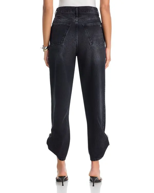 AREA Crystal Knot Denim Jeans - Black