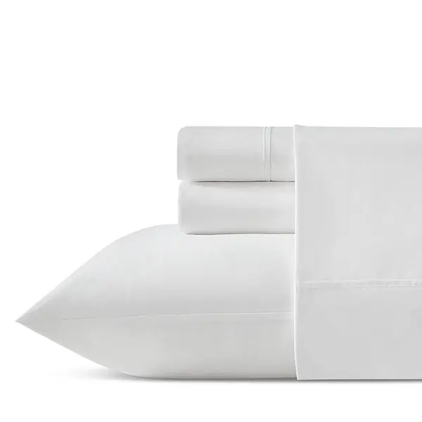 Vera Wang Egyptian Cotton Solid 4 Piece Sheet Set, Queen - Cloud White
