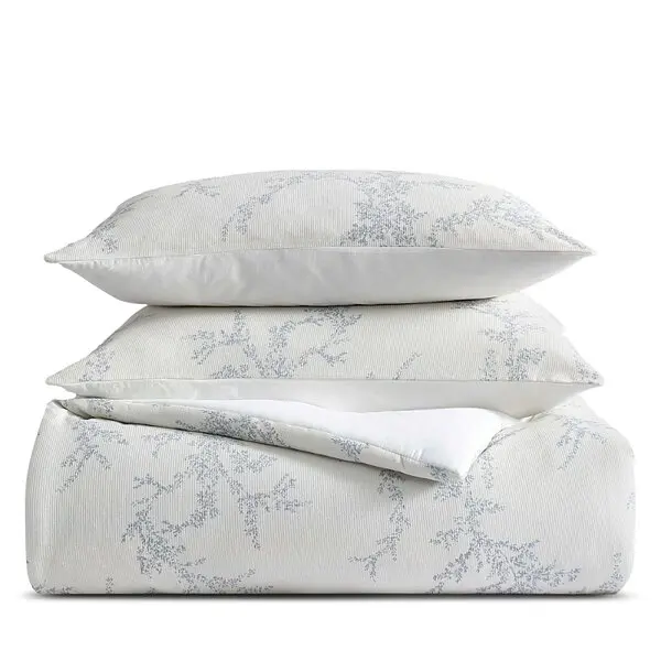 Vera Wang Trailing Vines Cotton 3 Piece Comforter Set, Queen - Natural/grey