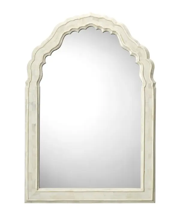 JAMIE YOUNG CO. Chateau Camel Bone Arch Wall Mirror - White