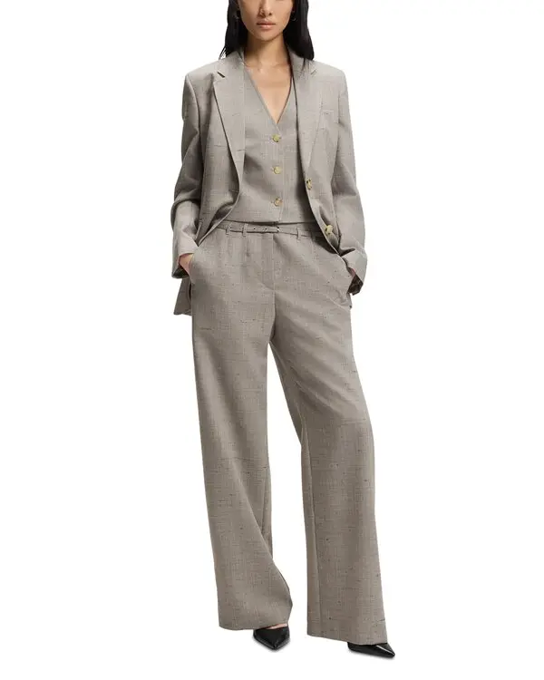 BOSS Tiana Wide-leg Wool Blend Pants