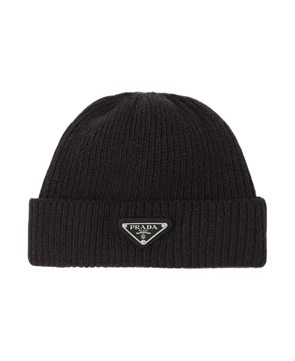 Prada Wool And Cashmere Beanie - Black