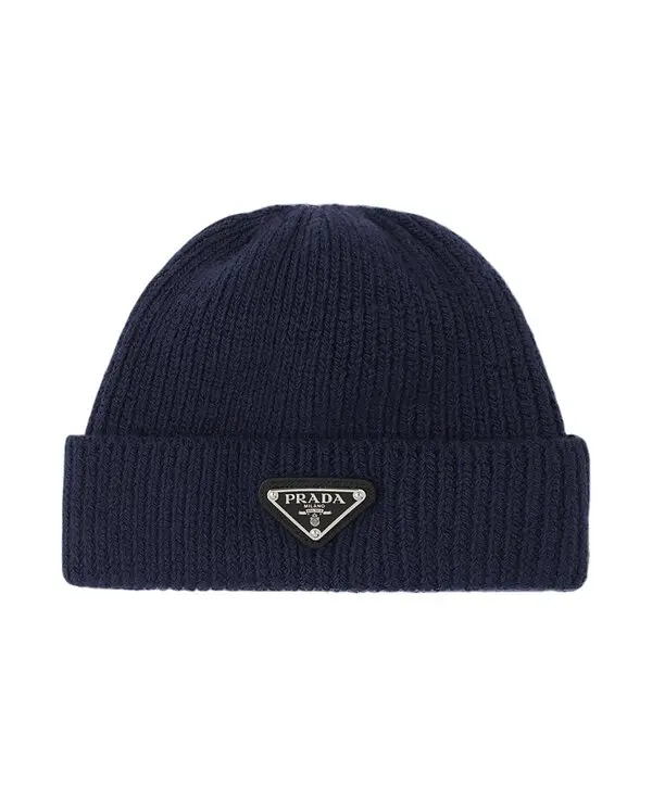 Prada Wool And Cashmere Beanie - Blue