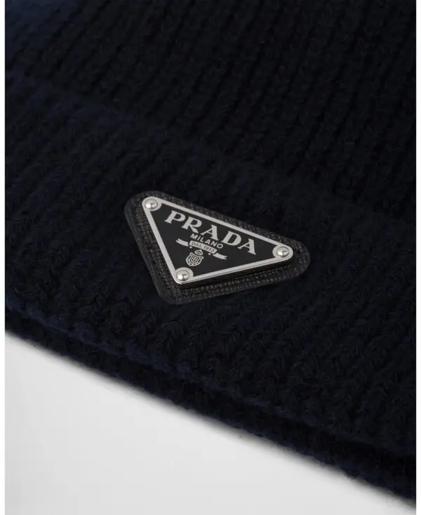 Prada Wool And Cashmere Beanie - Blue