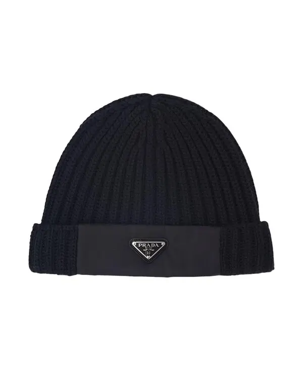 Prada Wool And Re-nylon Beanie - Black
