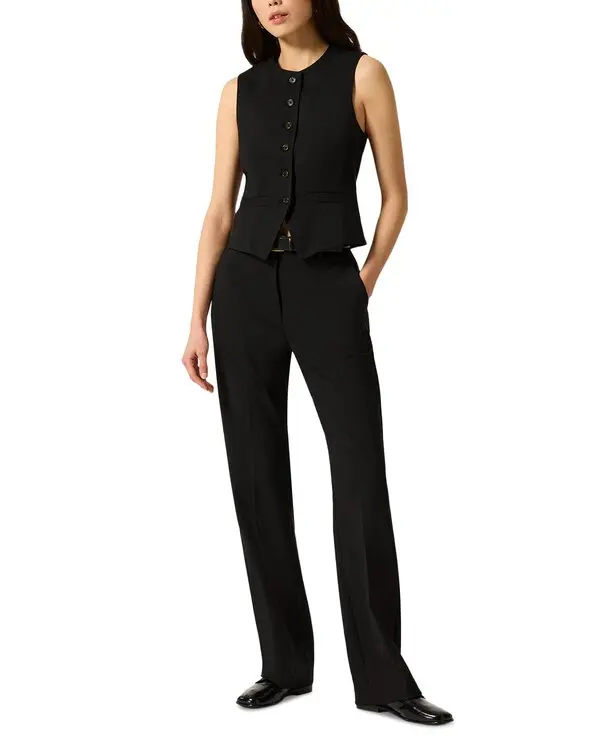 ARGENT Straight Leg Trousers - Black