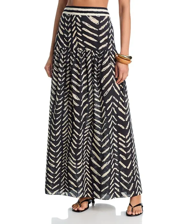 Johanna Ortiz Rituales Maxi Skirt Swim Cover-up - Black Ecru