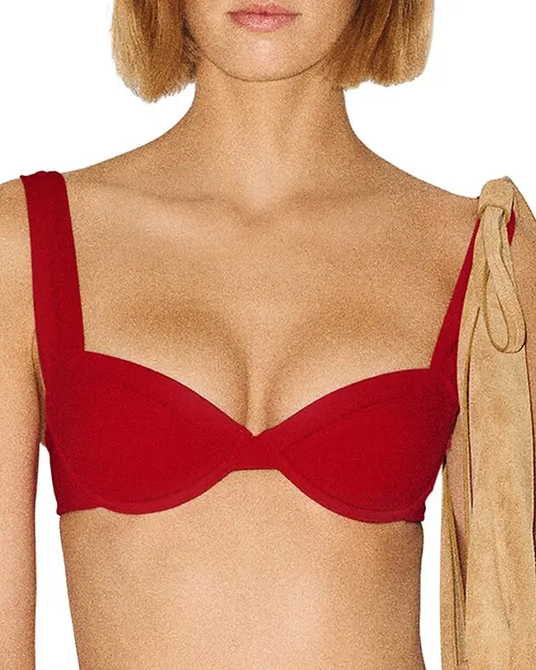 REFORMATION Viola Bikini Top - Lipstick